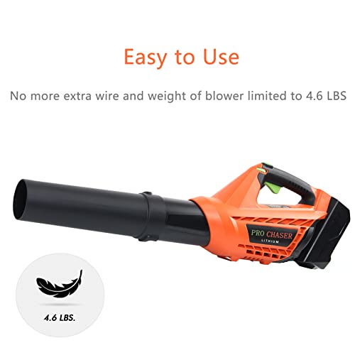 Battery Powered Blower - 58V 120 MPH 550 CFM Cordless Leaf Blower w/ 2.0Ah Battery, Variable Speed Control, Blower for Clean Yard, Porch, Patio and Sidewalk (Battery & Charger Included)