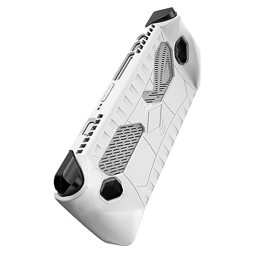 Protective Case for ASUS Rog Ally 7" 2023 with Kickstand -TPU,Flexible,Shockproof, Non-Slip, Anti Collision-2 *Screen Protectors (White)