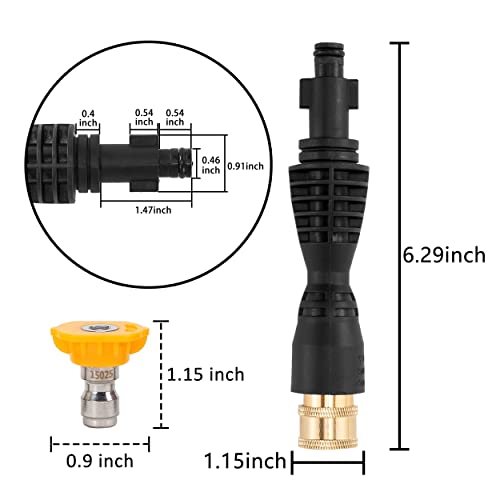 M MINGLE Foam Cannon, Replacement Parts for Portland Husky and Ryobi Pressure Washer, with 5 Nozzle Tips, 1/4 Inch Quick Connector