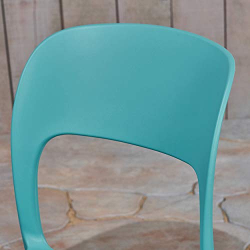 Christopher Knight Home Dean Outdoor Plastic Chairs (Set of 2), Teal