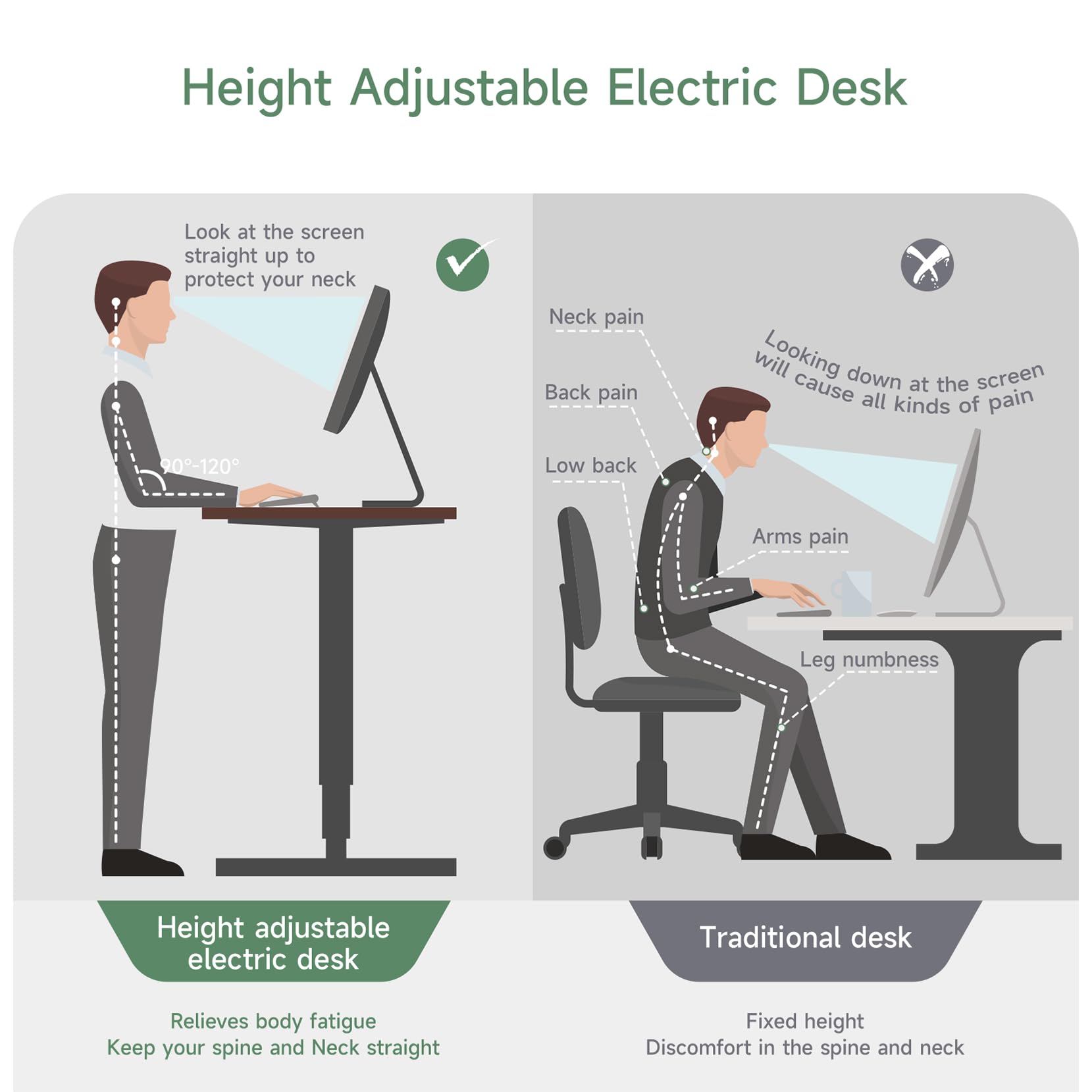 Dripex Adjustable Electric Standing Desk 1, 63 inch, White