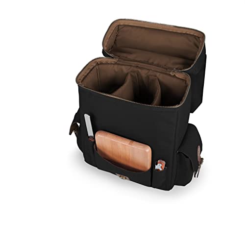 Disney Mickey Mouse Moreno 3-Bottle Beverage & Cheese Tote - Beverage Tote Bag - Gift for Beverage Lovers, (Black)