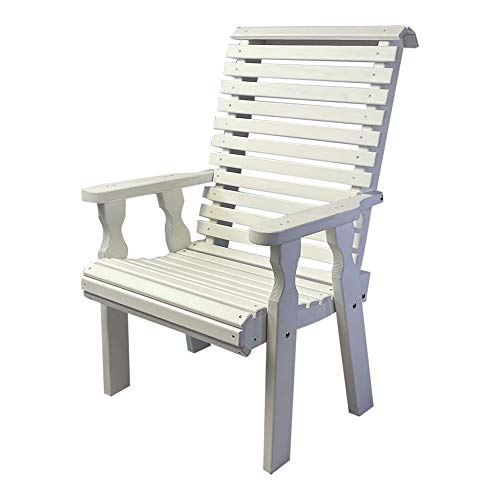 Amish Casual Heavy Duty 600 Lb Roll Back High Back Treated Patio Chair (Semi-Solid White Stain)