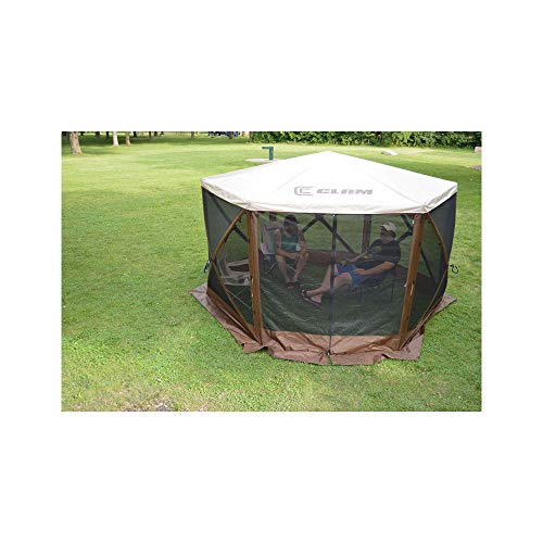 CLAM Quick-Set Outdoor Gazebo Screen Tent Canopy Accessory Rain Fly Roof Tarp for Pavilion/Pavilion Camper Models, Tan (Tent Not Included)