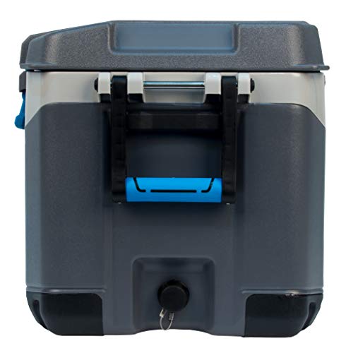 Igloo BMX 52 Quart Cooler with Cool Riser Technology, Fish Ruler, and Tie-Down Points - 16.34 Pounds - Carbonite Gray and Blue