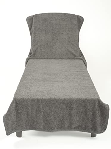 Cotton Paradise, Lounge Chair Towel, 100% Cotton Chaise Lounge Towel with Pocket, Oversized Pool Towel, 30*86 inches Pool Chair Towel, Gray