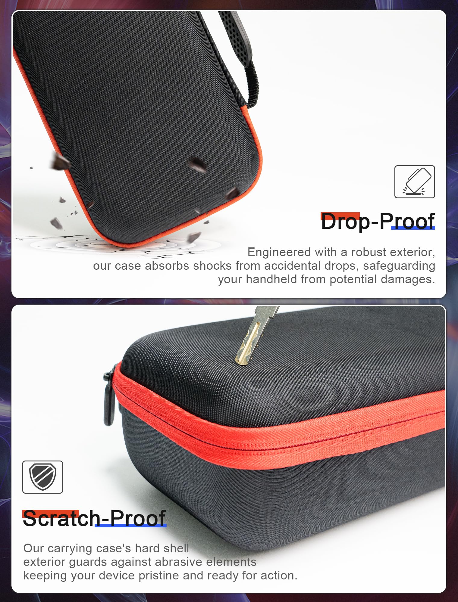 Lersyco Carrying Case for Rog Ally, Rog Ally handheld Case with Hard Shell, Black Rog Ally Carry Bag for Buttons/Joysticks Protection, Protective Travel Case