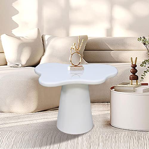 GRFIT Side Table End Table Small Drinking Table, Cloud Shaped End Table,Nightstand,Side Table Coffee Table for Small Place,for Office, Living Room Balcony and Bedroom, White Tea Table Coffee Table