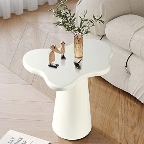 GRFIT Side Table End Table Small Drinking Table, Cloud Shaped End Table,Nightstand,Side Table Coffee Table for Small Place,for Office, Living Room Balcony and Bedroom, White Tea Table Coffee Table