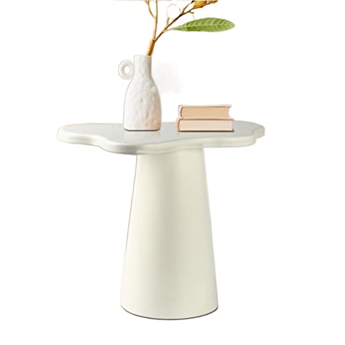 GRFIT Side Table End Table Small Drinking Table, Cloud Shaped End Table,Nightstand,Side Table Coffee Table for Small Place,for Office, Living Room Balcony and Bedroom, White Tea Table Coffee Table