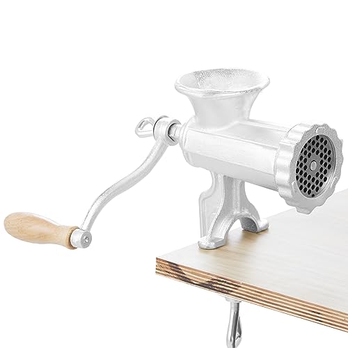 VEVOR Manual Meat Grinder, Heavy Duty Cast Iron Hand Meat Grinder with Steel Table Clamp, Meat Mincer Sausage Maker with 1 Cutting Blade, 2 Cutting Plates, 3 Sausage Tubes for Beef Pepper Mushroom