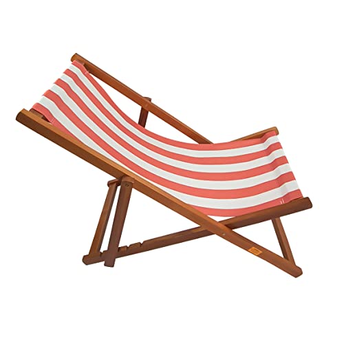 Sybrioka Patio Sling Chair, Recling Camping Chairs, Folding Lounge Chair, Adjustable Backrest, 220 Lbs Weight Capacity
