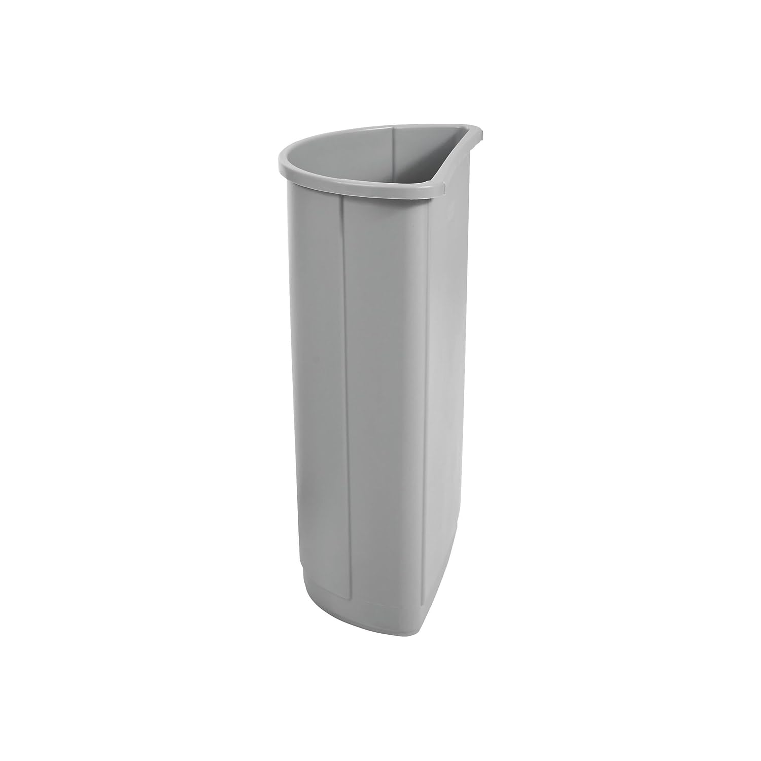 Rubbermaid Commercial 352000Gy Untouchable Waste Container Half-Round Plastic 21Gal Gray