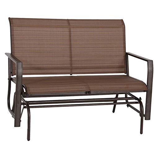 Kozyard Cozy Two Rocking Love Seats Glider Swing Bench/Rocker for Patio, Yard with Textilence Seats and Sturdy Frame (Tan)
