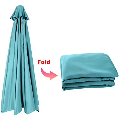 ABCCANOPY 9ft Outdoor Umbrella Replacement Top Suit 8 Ribs (Turquoise)