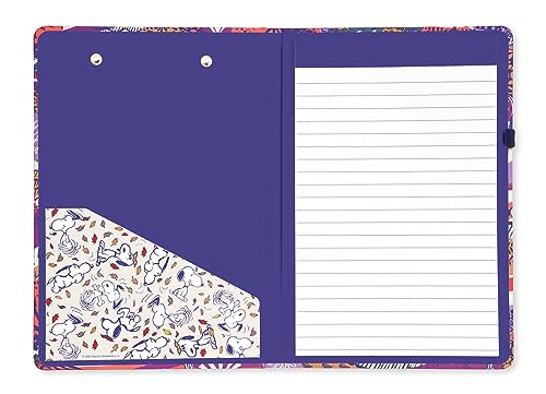 Vera Bradley Mini Clipboard Folio with Refillable Lined Notepad, Padfolio with Interior Pocket and Pen Loop, Fall For Peanuts
