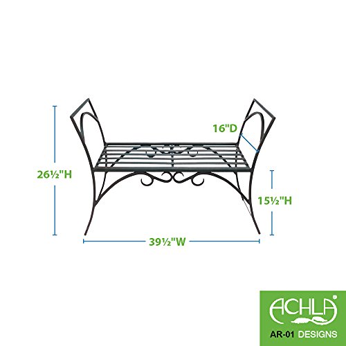 Achla Designs Wrought Iron Decorative Garden Arbor Bench