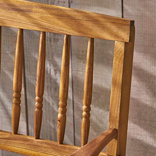Christopher Knight Home Cody Outdoor Acacia Wood Bench with Shelf, Teak Finish