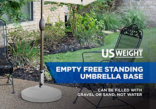 US Weight Fillable Free Standing Umbrella Base, Empty, White