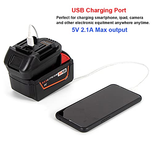 Battery Adapter for Makita 18V Lithium-Ion Cordless Tools, Convert for Milwaukee M18 18V or Dewalt 18V 20V Lithium Battery to Makita 18-Volt BL1830 BL1850 LXT Battery Converter, w/USB Charge Port