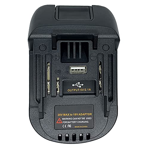 Battery Adapter for Makita 18V Lithium-Ion Cordless Tools, Convert for Milwaukee M18 18V or Dewalt 18V 20V Lithium Battery to Makita 18-Volt BL1830 BL1850 LXT Battery Converter, w/USB Charge Port