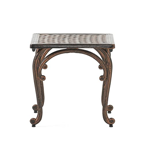 Christopher Knight Home Mckinley Outdoor Cast End Tables, 2-Pcs Set, Shiny Copper