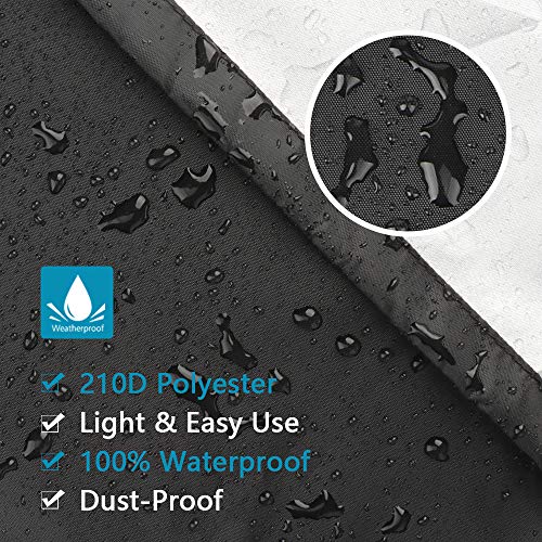 iCOVER Patio Sofa Cover, Waterproof 2-Seater Deep Lounge Loveseat Cover, Lightweight Easy On/Off, Buckles Drawstring Design,60"x34"x30" (LxDxH)