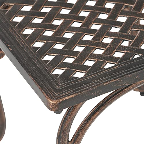 Christopher Knight Home Mckinley Outdoor Cast End Tables, 2-Pcs Set, Shiny Copper
