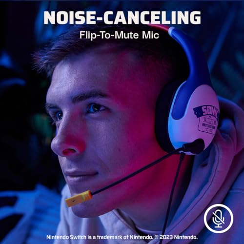 PDP REALMz Wired Gaming Headset for Nintendo Switch/Lite/OLED, 3.5mm Headphones Audio Jack for Tablets/PC/Console/Laptop, Officially Licensed SEGA Sonic Superstars: Sonic Go Fast
