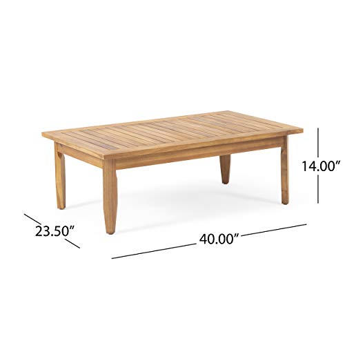 Christopher Knight Home Gallia Outdoor Loveseat Set, Teak Finish, Cream