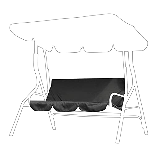 AMONIDA Swing Cushion Cover, 190T Polyester Taffeta Porch Swing Cushions, Three Seaters Patio Swing Replacement Cushions for 3-Seats Swing Seats(150x50x10cm)(Black)