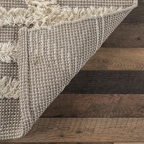 nuLOOM Kandice Contemporary Trellis Wool Blend Area Rug, 8x10, Beige