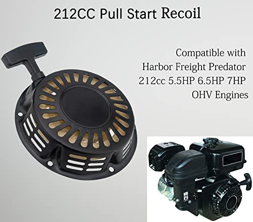 IVONNEY 212CC Pull Start for Harbor Freight-Predator 212cc 6.5HP 7HP OHV Engine Go Kart Generator Lawnmower Pit Bike - GX160 Recoil Starter for Honda Pull Start Assembly