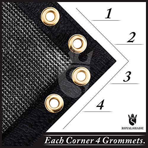 Royal Shade 5' x 10' Black Fence Privacy Screen Windscreen Cover Netting Mesh Fabric Cloth - Cable Zip Ties Included - WE Make Custom Size