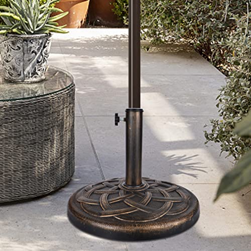 Blissun 26.5 lbs Patio Umbrella Base, Market Umbrella Base Stand for Patio, Garden, Lawn, Bronze, B-012A