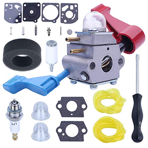 Adefol C1U-W12A Carburetor for Poulan FL1500 FL1500LE 952711486 Craftsman with Adjusting Tool Air Fuel Filter Line Tune Up Kit Gas Leaf Blower 530071629 C1U-W12B