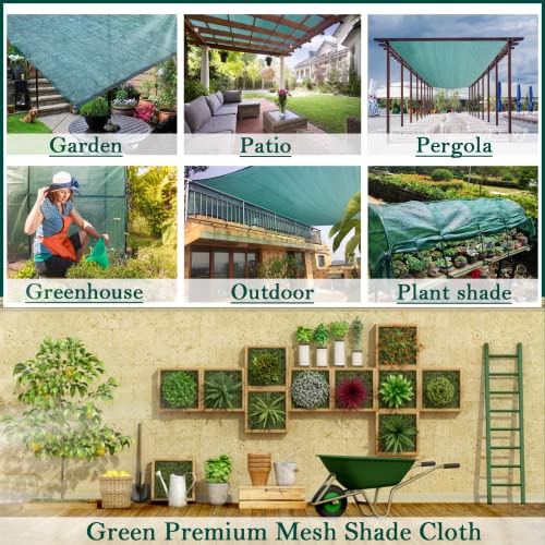 UCINNOVATE 6.5 x 10 FT Green Sunblock Shade Cloth for Plants,70% Sun Shade Mesh Tarp UV Resistant Shade Fabric Taped Edge with Grommets, Shade Screen Net for Patio Lawn Garden Greenhouse Kennel