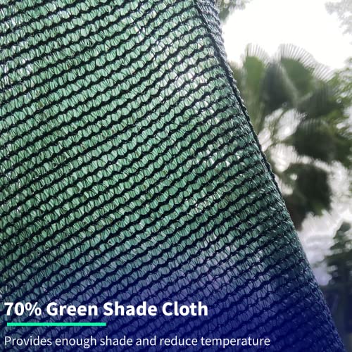 UCINNOVATE 6.5 x 10 FT Green Sunblock Shade Cloth for Plants,70% Sun Shade Mesh Tarp UV Resistant Shade Fabric Taped Edge with Grommets, Shade Screen Net for Patio Lawn Garden Greenhouse Kennel