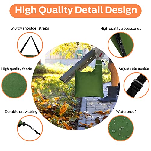 Leaf Blower Bag,Leaf Blower Shoulder Bag with Zipper and Shoulder Strap,Compatible with Blower - Mulcher - Yard Vacuum