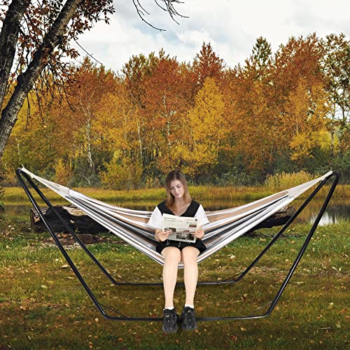 RedSwing Double Hammock with Stand, 2 Person Heavy Duty Steel Hammock Stand, Portable Standing Hammock for Indoor Outdoor Backyard Patio, 330lbs Capaticy