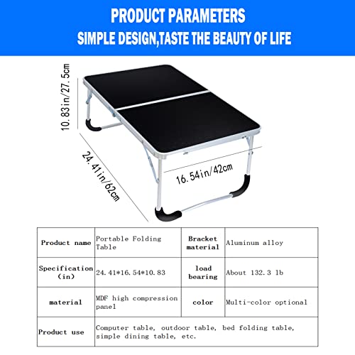 Utdfbwq Portable Folding Table, Outdoor Folding Table, Folding Beach Table, Laptop Table, Suitable for Outdoor Travel, Camping, Beach, Barbecue, Picnic, Party, Patio, Etc. (Black)