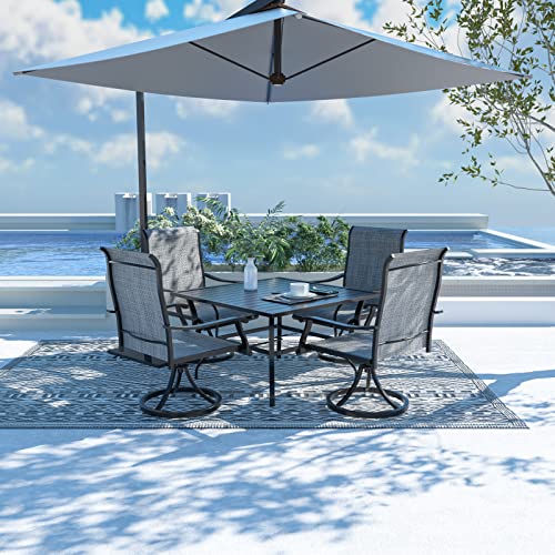 VICLLAX Patio Dining Chairs Set of 2, Textilene High Back Outdoor Swivel Chair, All Weather Outdoor Furniture for Lawn Garden