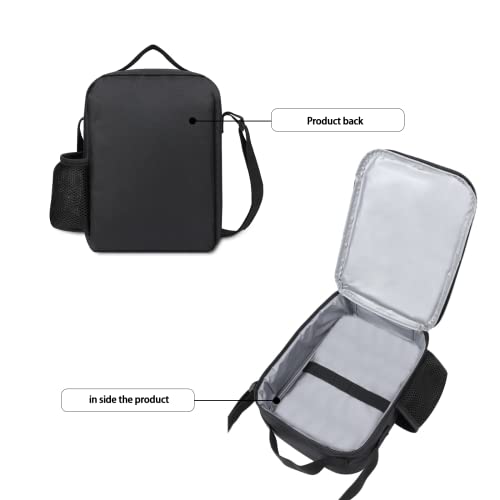 feprena Music Lunch Bags for Women,Musical Notes Instrument Violin Cello,Leakproof Insulated Lunch Box,Reusable Zipper Cooler Tote Bag for Work,Picnic,Camping,Purple Red