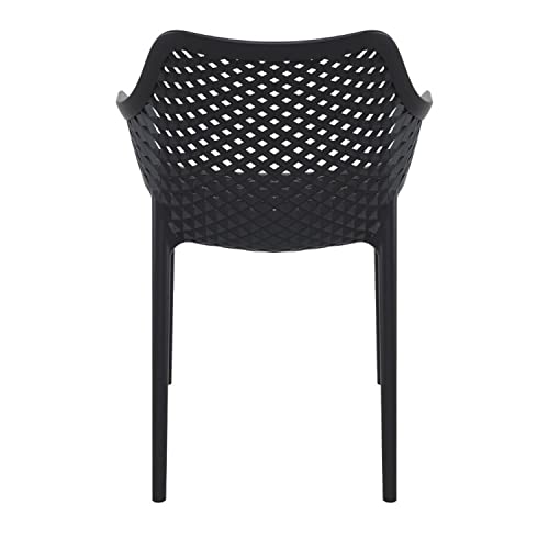 Compamia Air XL Outdoor Patio Dining Arm Chair in Black (Set of 2)