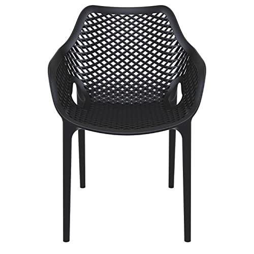 Compamia Air XL Outdoor Patio Dining Arm Chair in Black (Set of 2)
