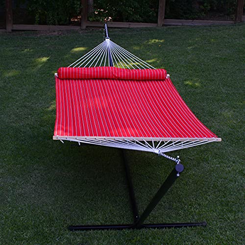Algoma Net Company 2948DL Quilted Matching Pillow-13 Feet in Length Hammock, Red, Brown, and White