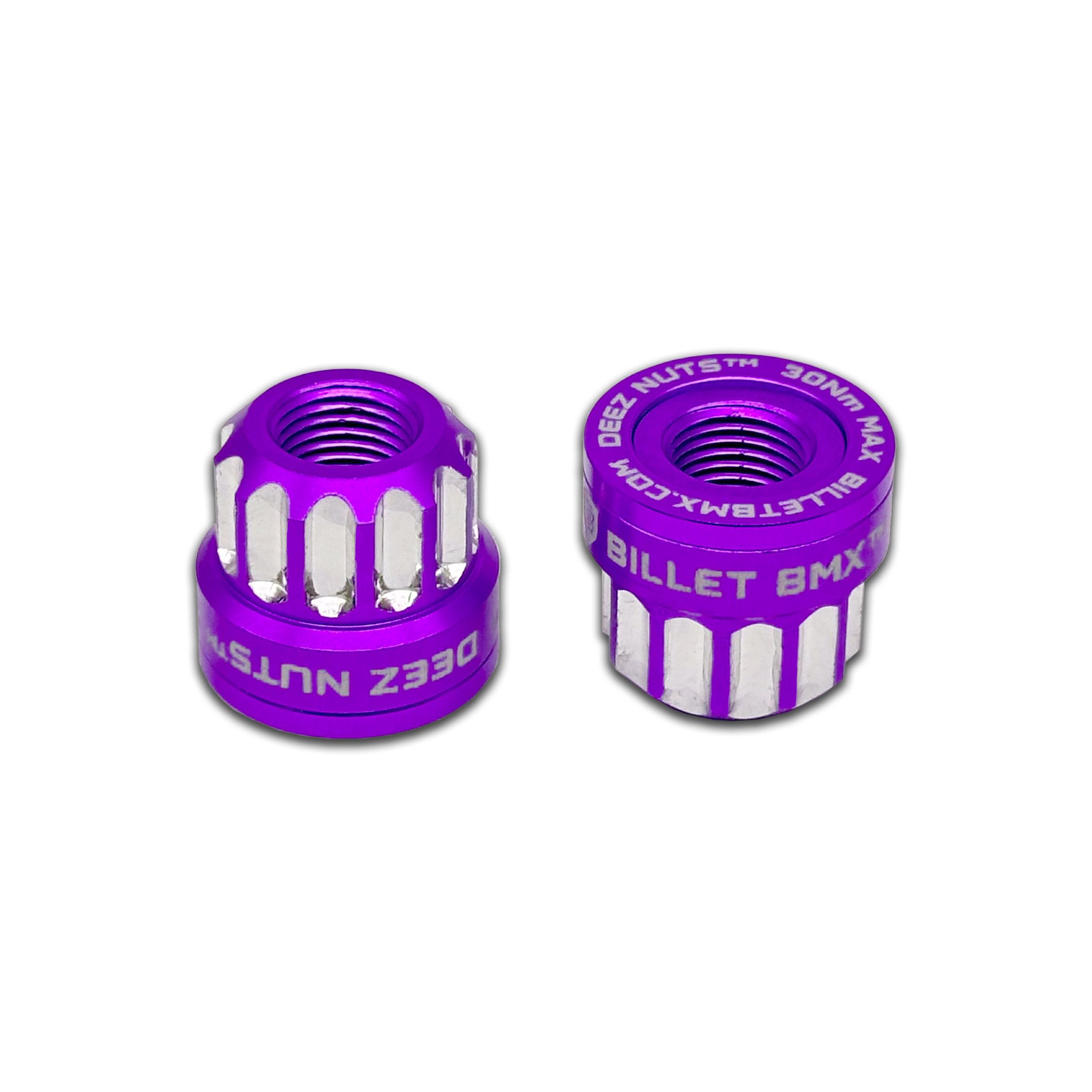 BILLET BMX™ Deez Nuts™ 12 Point Bike Axle Nuts 3/8"-26 tpi (2 Pack) 3/8"-26tpi Purple