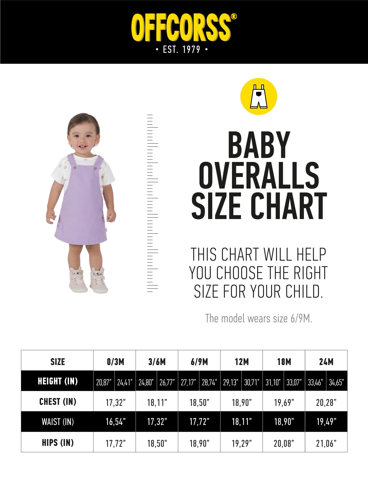 OFFCORSS Stylish & Comfortable Baby Overall Dress - Ideal for Spring & Summer | Ropa para niños y niñas (Purple 24M)