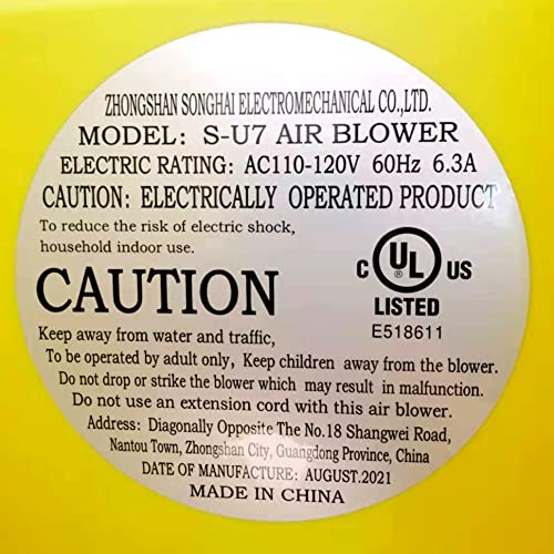 WGIA 950w(1.25HP) Blower for Inflatable Bounce House, Commercial Electric Pump Fan for Inflatable Water Slides & Screen Movie, Quick Blow Up, Air Blower for Inflatables(UL Certification)