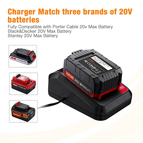 LORDONE 6500mAh PCC685L Battery Compatible with Porter Cable 20V Battery for PCC680L PCC682L PCC685LP PCC681L PCC660B PCC790B Battery with Porter Cable 20V Charger Power Tools Battery(2Packs)